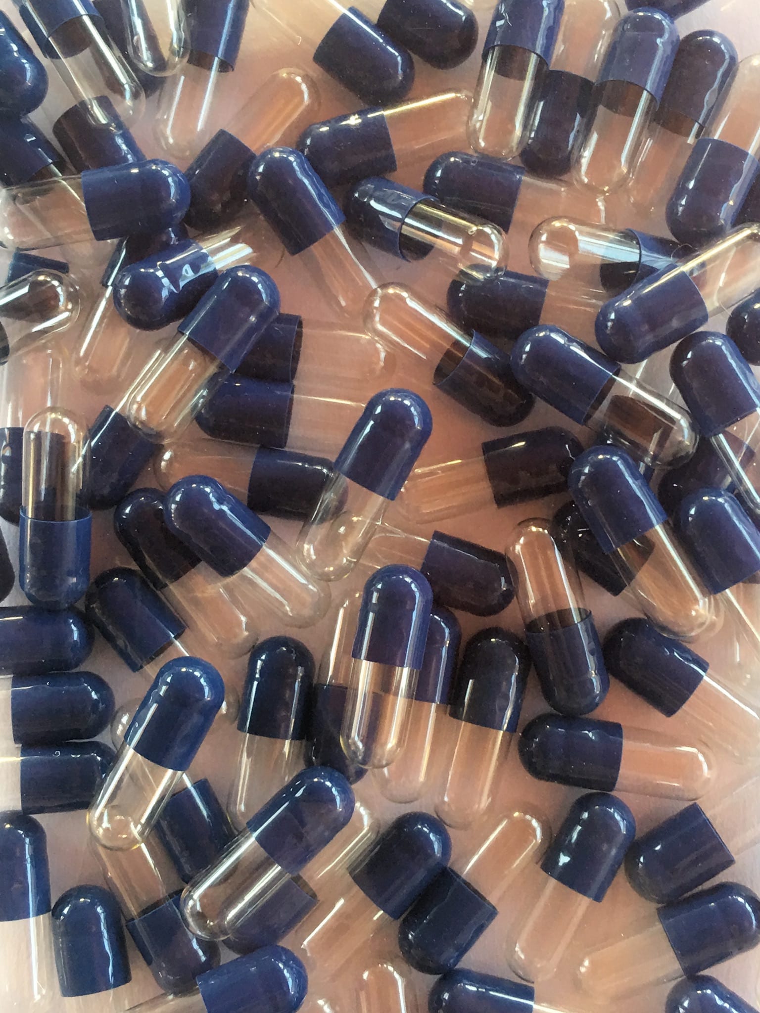 Blue/Clear Size 3 Empty Gelatin Capsules - Capsule USA